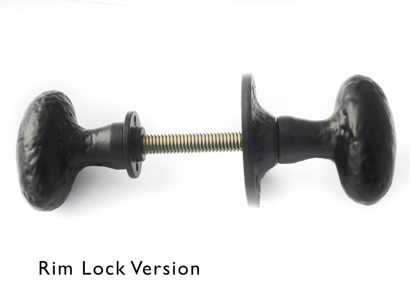 Black Iron Door Knob Handles Antique Cottage Rustic Farmyard Style ...