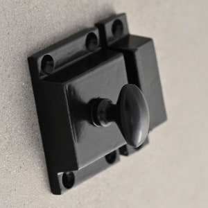 Black Cupboard Turn Latch Catch Knob Cabinet Kitchen Door Latch Rim ...