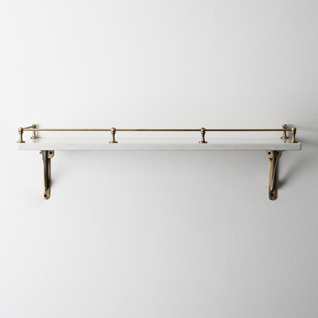 Antique Brass Gallery Rail | Kitchen Fiddle Tipping Shelf Rail Solid ...