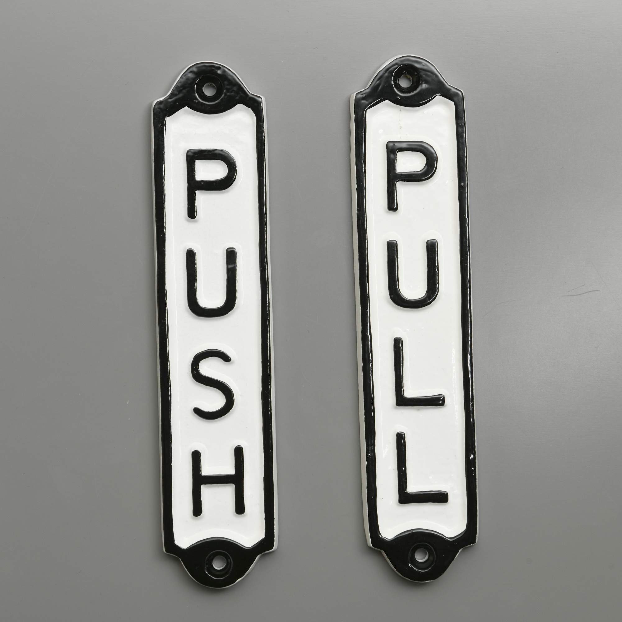 Push & Pull Door Signs White Solid Cast Metal Signs Old - Etsy UK