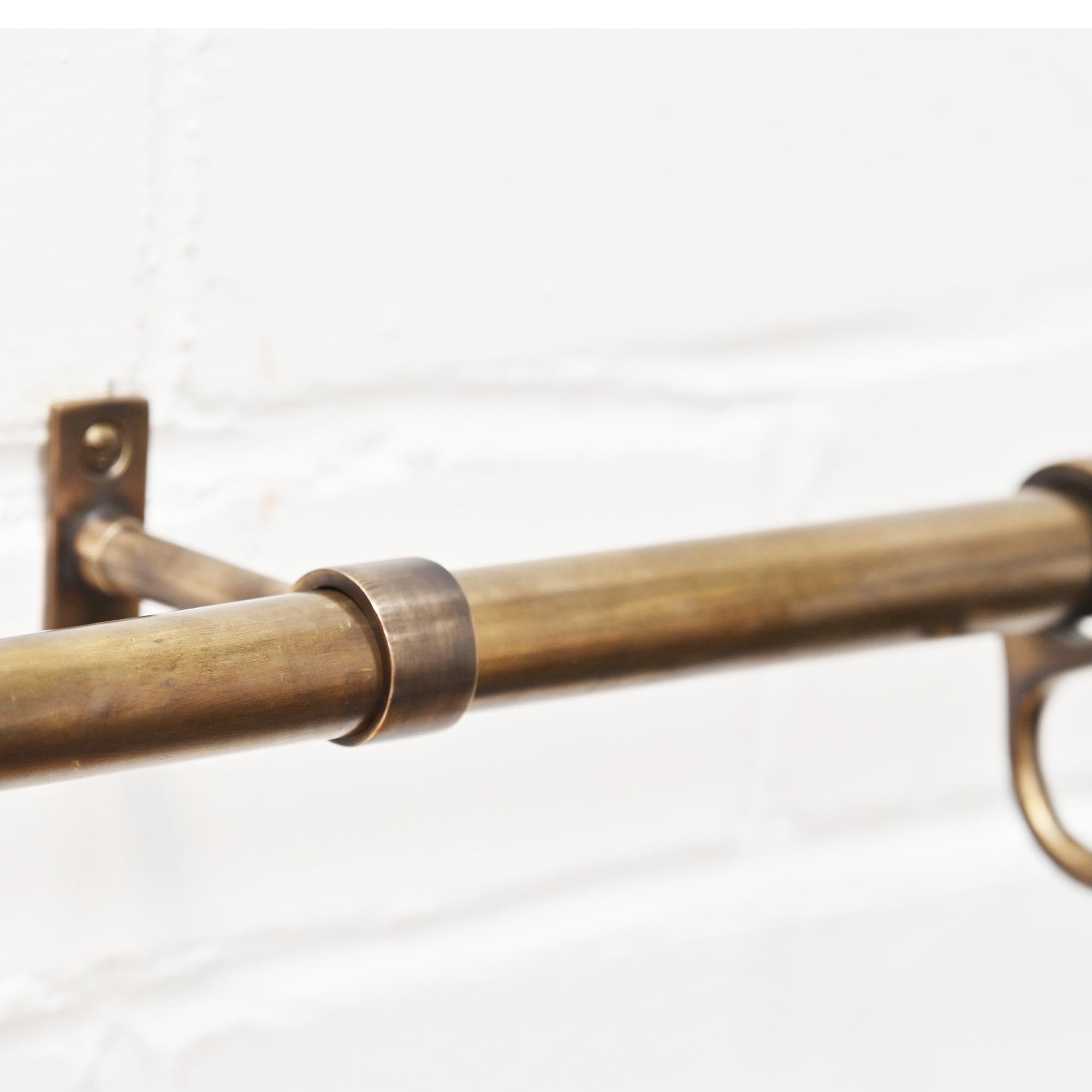 Aged Brass Hook Rail - Kitchen Utensil Pot Pan Hanging Rail Wardrobe ...