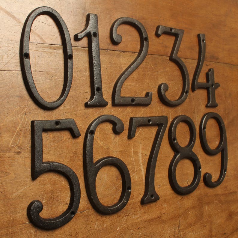 Cast Iron House Numbers 6 Inch Metal Home Address Numbers - Etsy