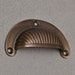 Reeded Cup Pull & Cabinet Knobs | Aged Brass - Etsy