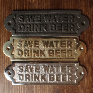 Save Water Drink Beer Sign Shed Garage Dad Man Beer Gift Wall Plaque ...