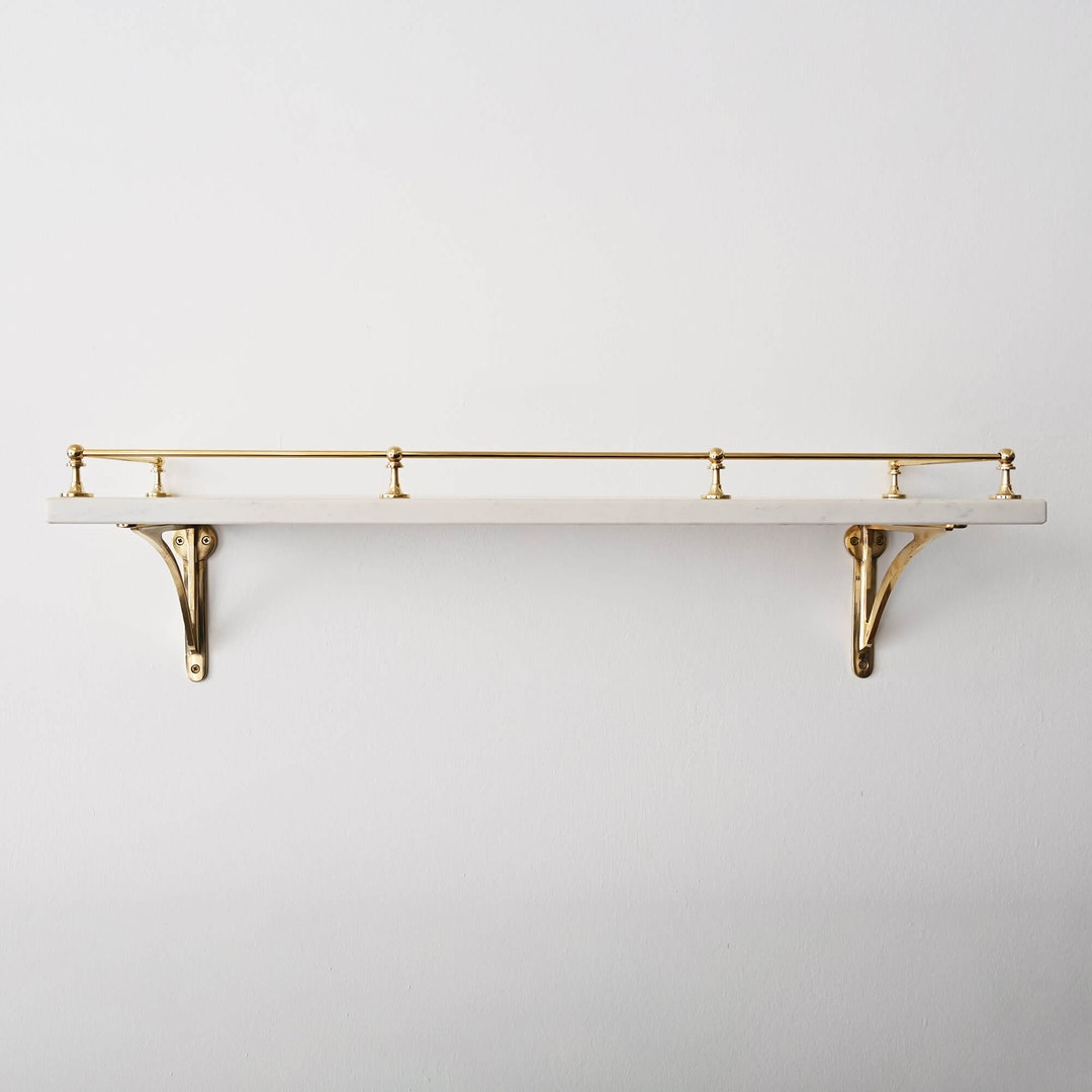 Victorian Polished Brass Gallery Rail Kitchen Fiddle Rail Solid Brass ...