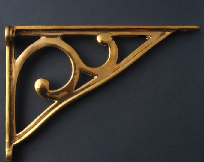 Brass 8 Inch Art Deco Shelf Bracket Antique Style Old Traditional ...