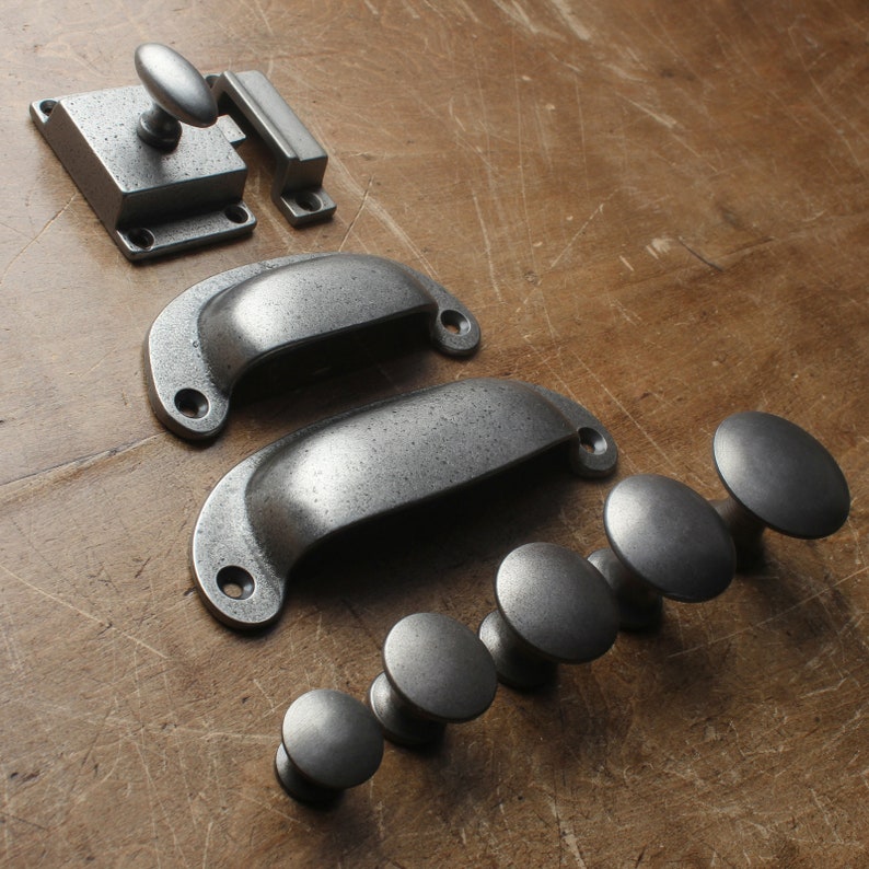 Solid Cast Iron Cabinet Knobs Handles Latch Catch Quality | Etsy