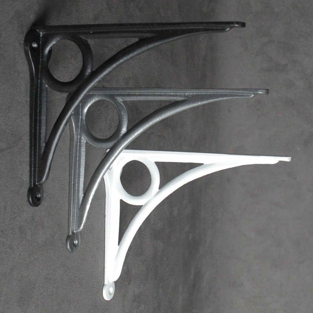 8" Cast Iron Shelf Bracket - Heavy Duty Shelf Supports Book Toilet ...