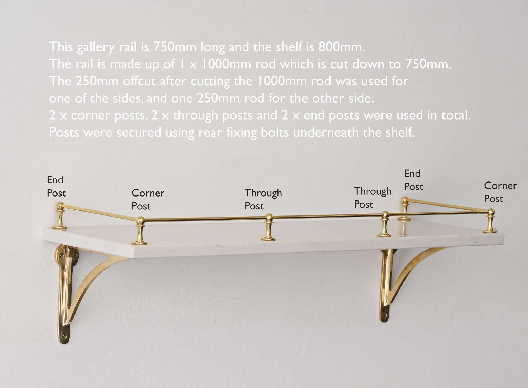 Victorian Polished Brass Gallery Rail | Kitchen Fiddle Tipping Shelf ...