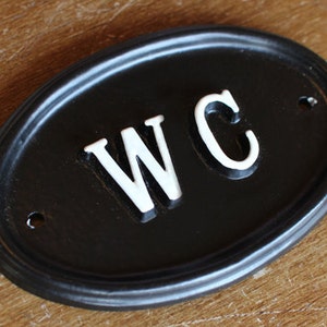 WC Toilet Door Sign Cast Metal Vintage Antique Style Loo - Etsy UK