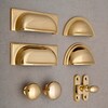Solid Brass Knurled Pull Handles & Knobs Kitchen Cabinet Cupboard Handles Modern Polished Aged ...
