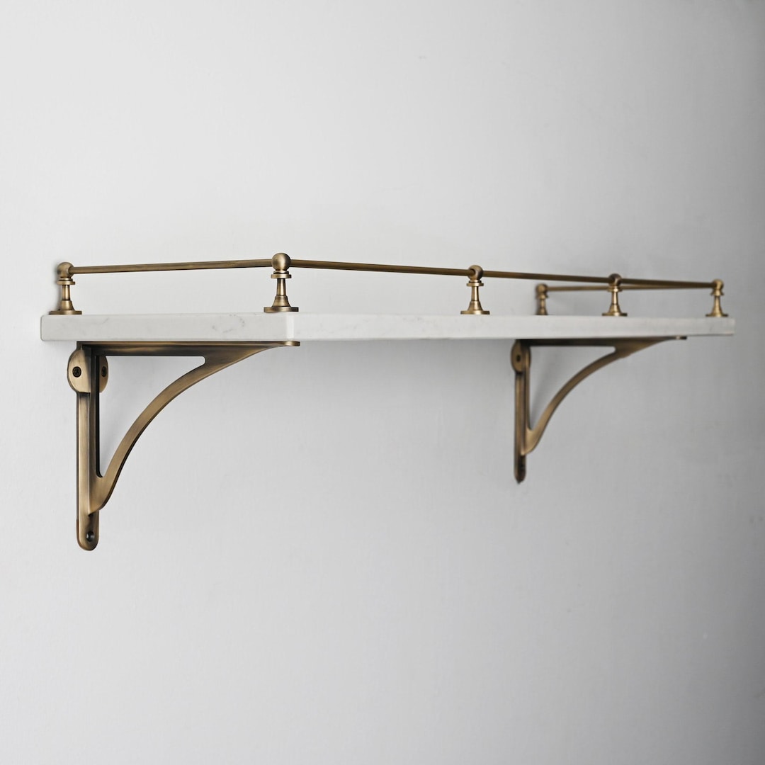 Antique Brass Gallery Rail | Kitchen Fiddle Tipping Shelf Rail Solid ...