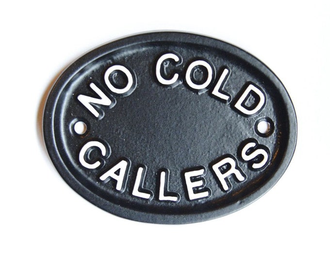 Vintage No Cold Callers Sign - Old Antique Style Front Door/business ...
