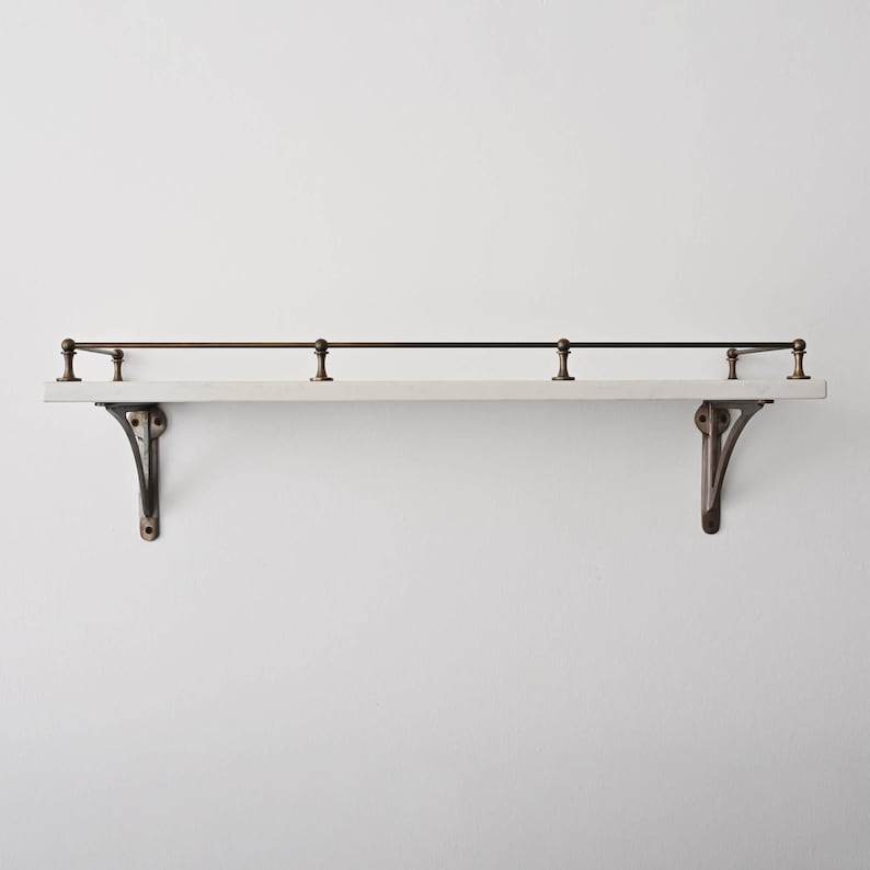 Aged Brass Gallery Rail | Kitchen Fiddle Tipping Shelf Rail Solid Brass ...