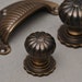 Reeded Cup Pull & Cabinet Knobs | Aged Brass - Etsy