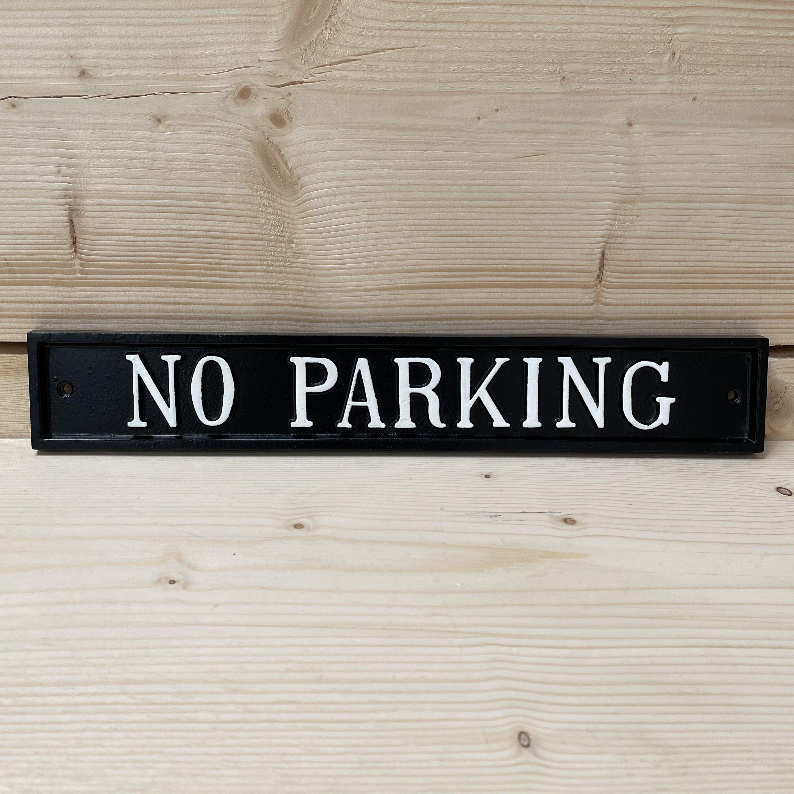 Large No Parking Sign Solid Cast Metal Black & White Handmade - Etsy UK