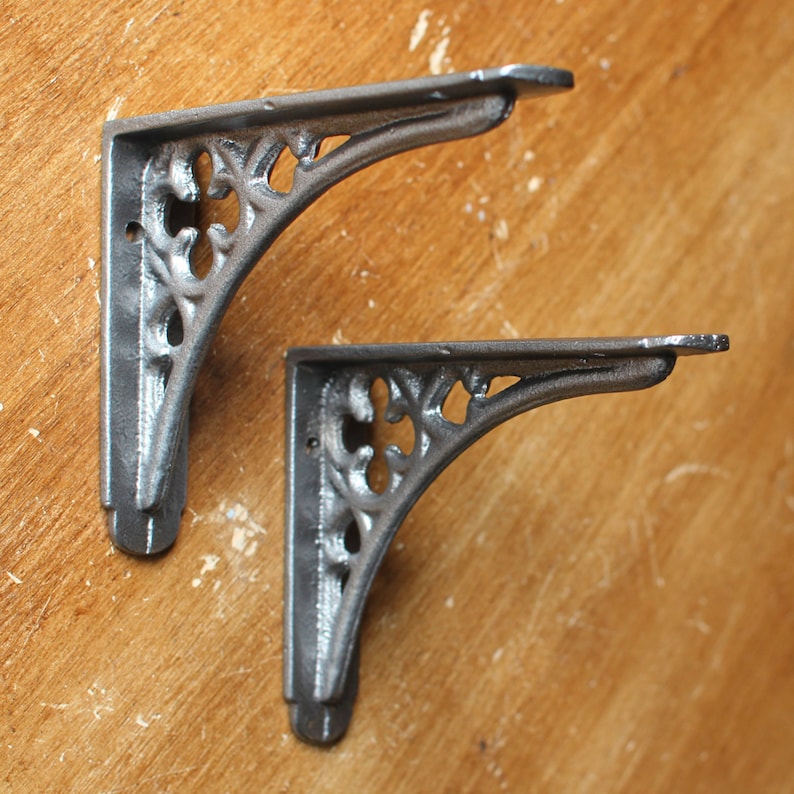 Pair of Small Cast Iron Gothic Antique Style Brackets Heavy - Etsy