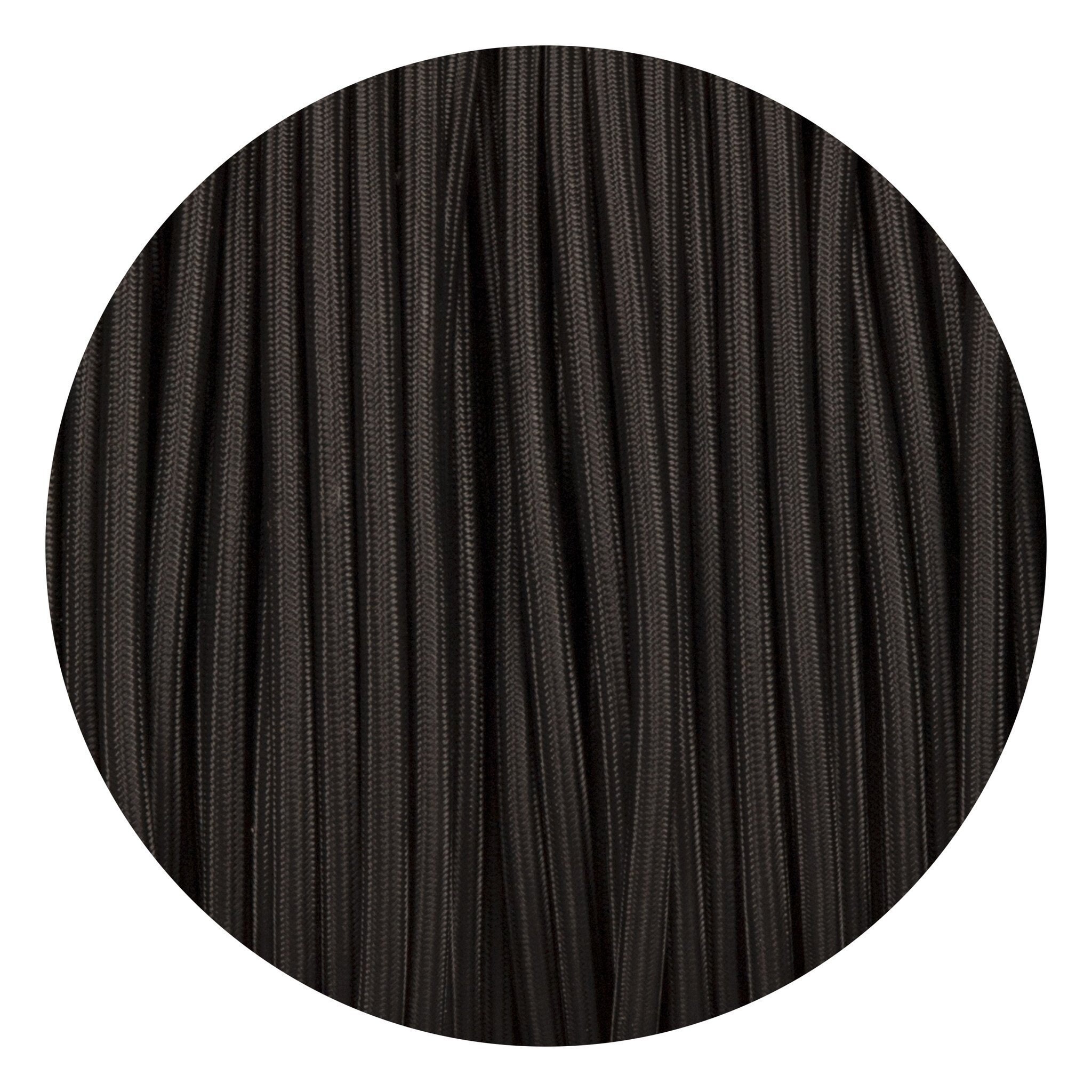 Black Round Fabric Braided Cable - Etsy