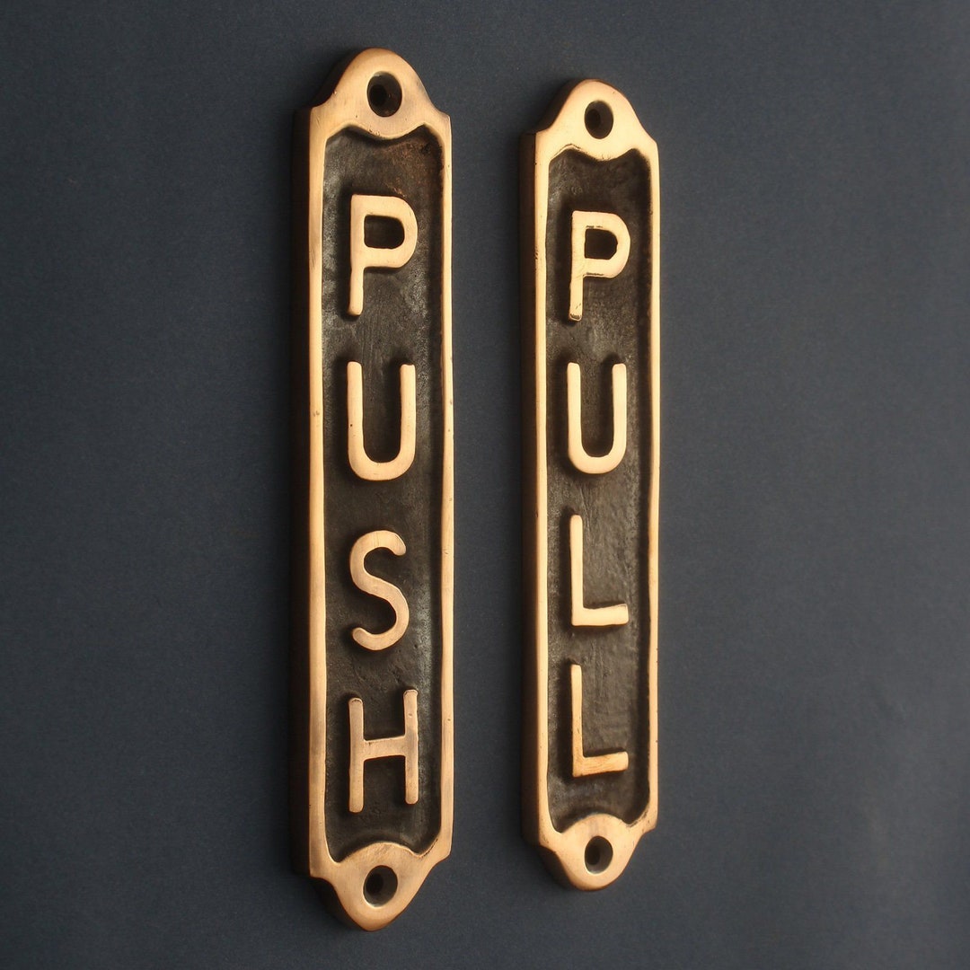 Bronze Push & Pull Door Signs - Pubs Restaurants Hotels Business Signs ...