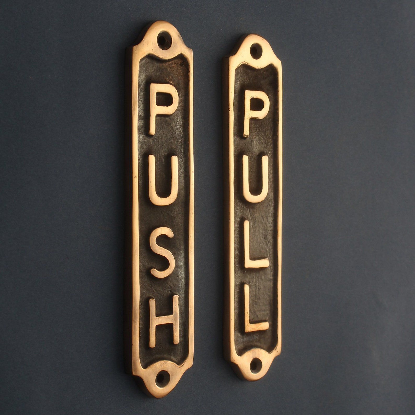 Bronze Push & Pull Door Signs - Pubs Restaurants Hotels Business Signs ...