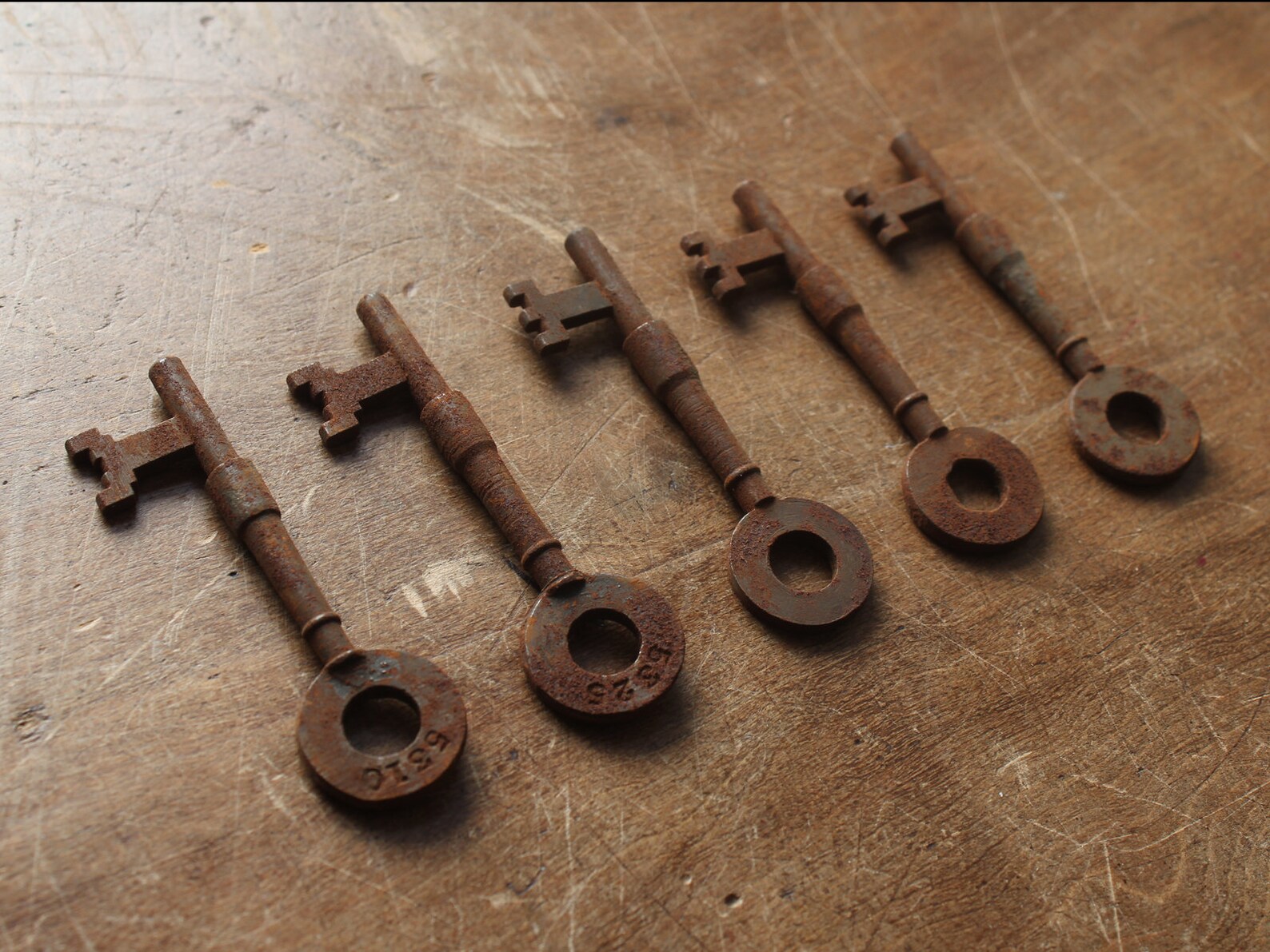 5 X 3" 1940s Antique Keys | Old Vintage Quality Handmade British ...