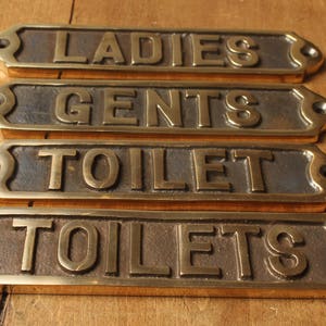 Solid Brass Toilet Door Signs - Ladies, Gents, Toilets, Toilet, WC ...