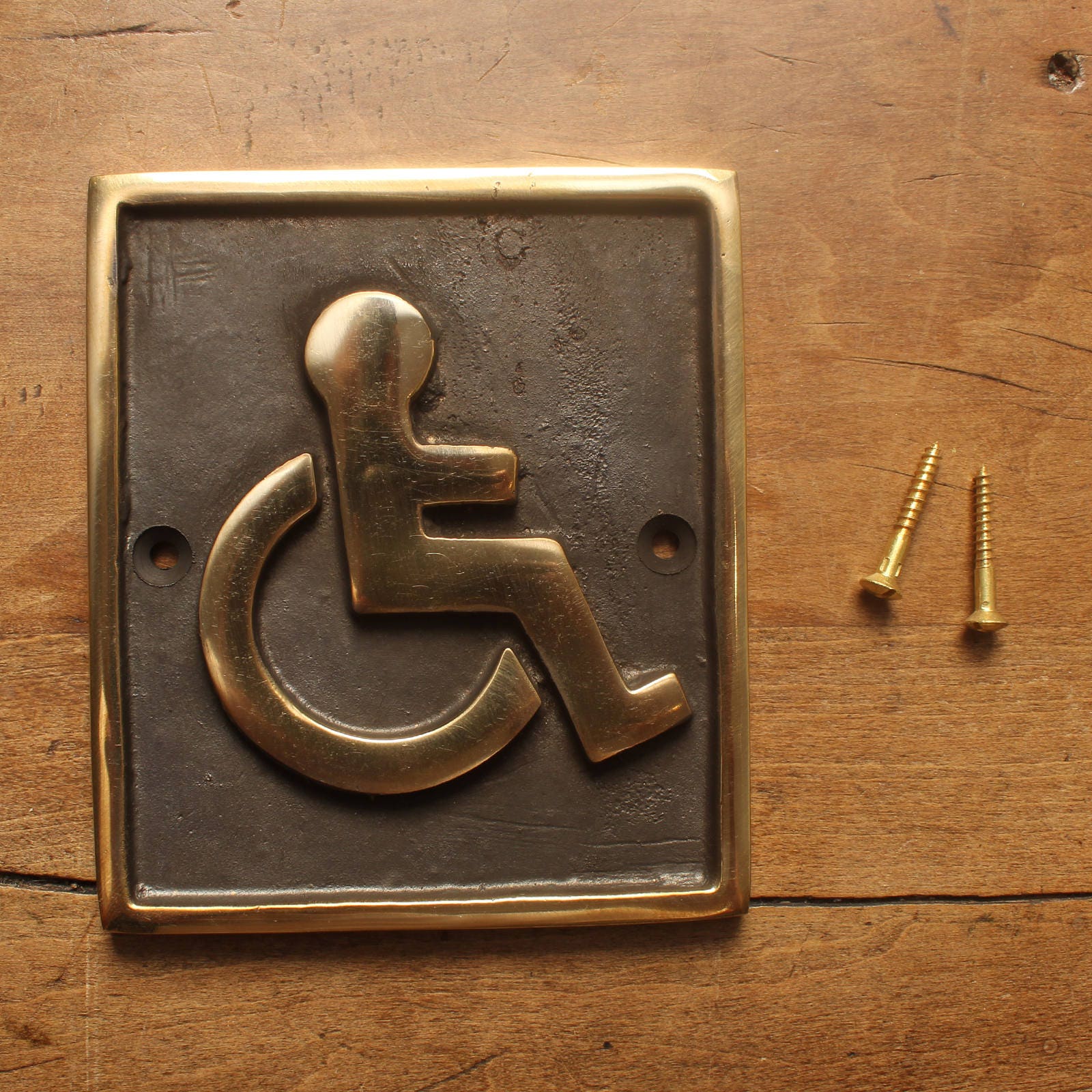 Solid Brass Disabled Toilet Door Sign Vintage Antique - Etsy Australia