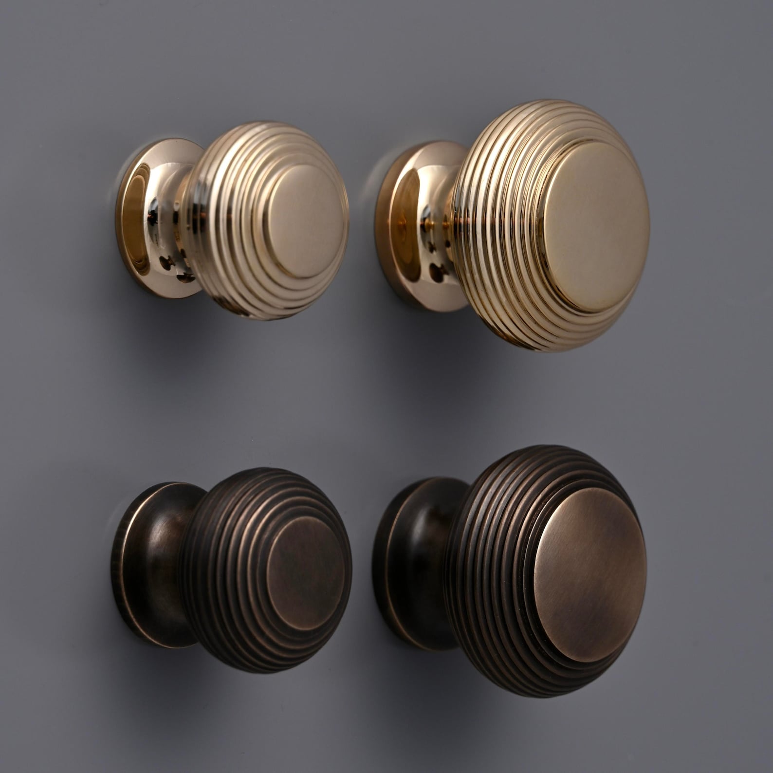 Solid Brass Beehive Cabinet Knob | Reeded, Unlacquered | Victorian ...
