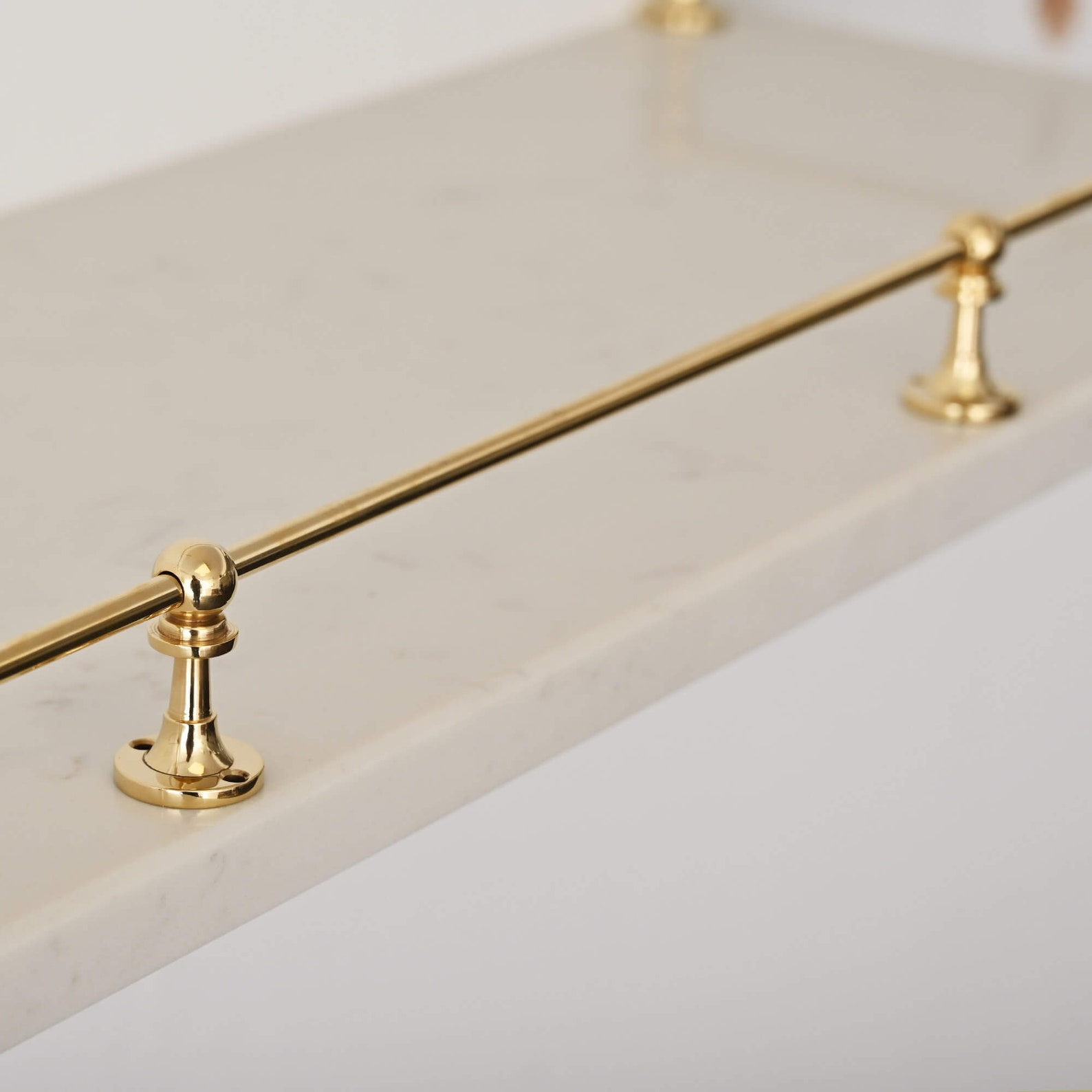 Victorian Polished Brass Gallery Rail | Kitchen Fiddle Tipping Shelf ...