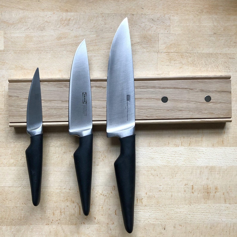 Solid Oak Magnetic Knife Rack | Etsy