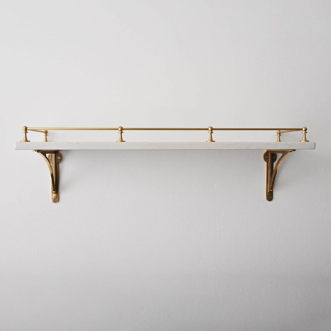 Victorian Brushed Satin Brass Gallery Rail | Kitchen Fiddle Tipping ...