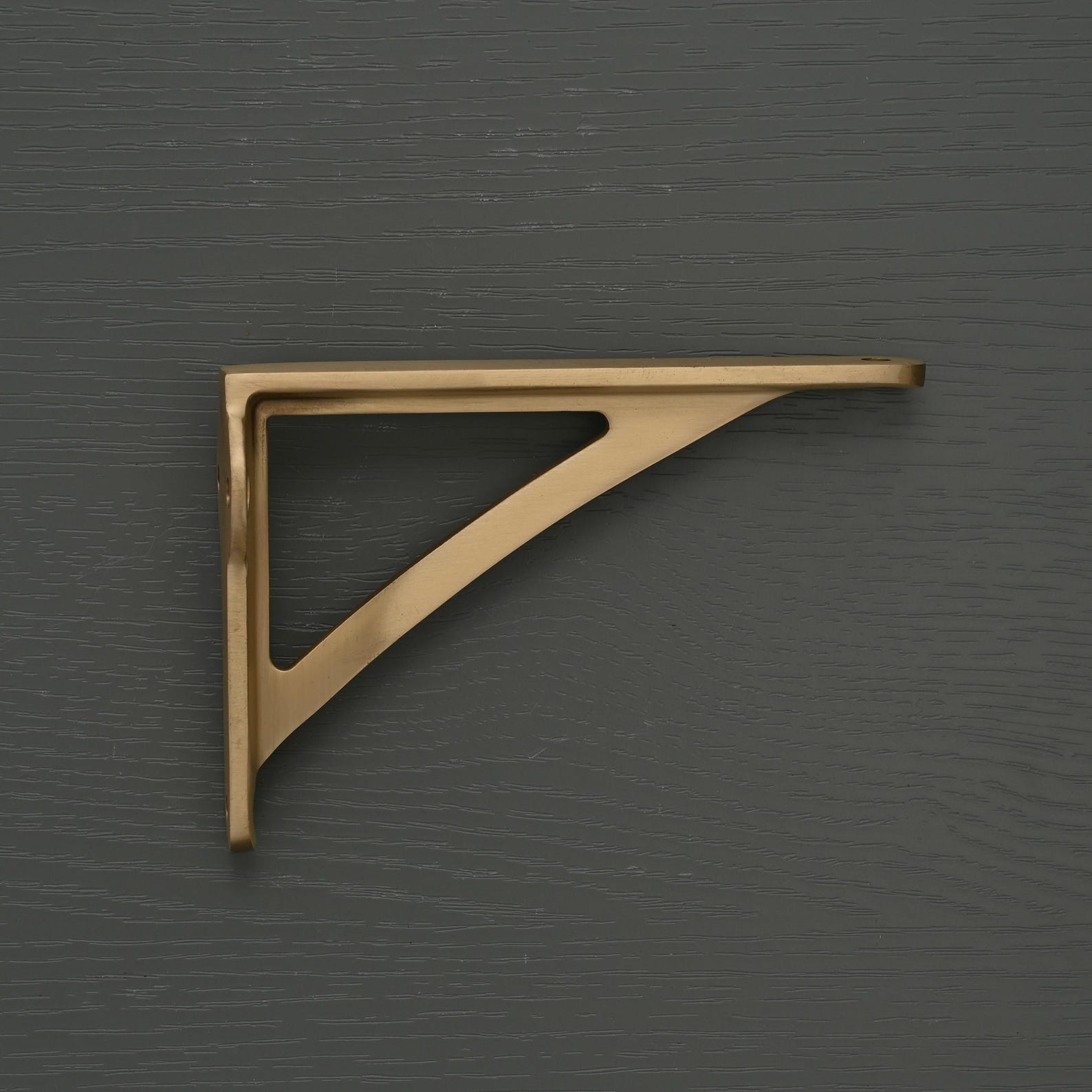 Ironbridge Solid Brass Shelf Brackets - Satin Brass Kitchen Wall ...