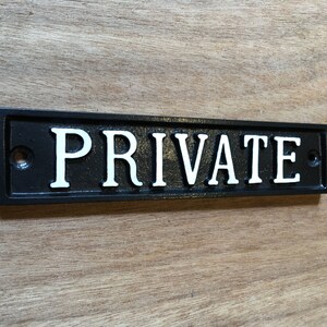 Private Door Sign - Old Antique Style Wall Plaque Solid Cast Metal ...