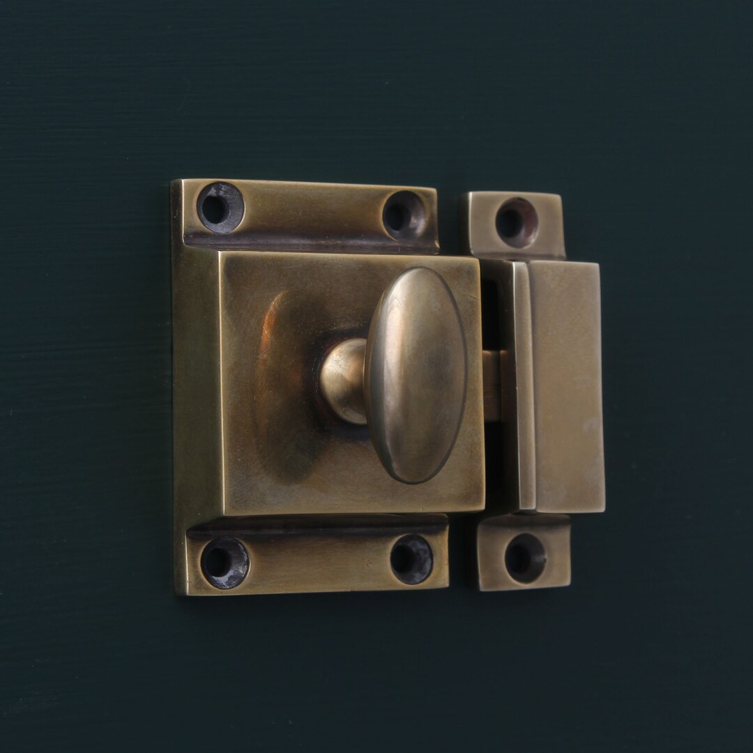 Antique Brass Cupboard Kitchen Turn Latch Catch Knob Cabinet Kitchen ...