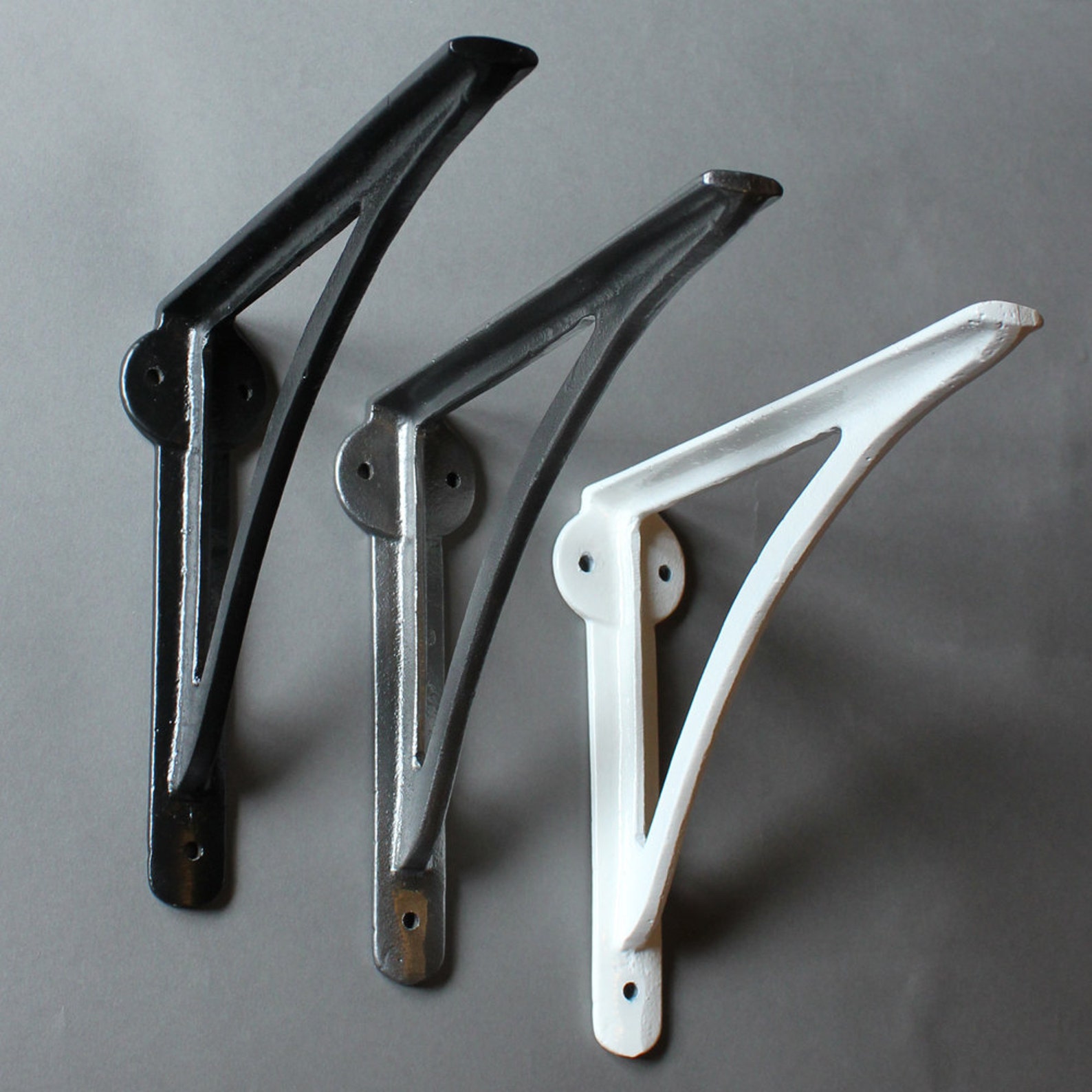 Pair of 8 Inch Industrial Cast Iron Shelf Brackets - Etsy
