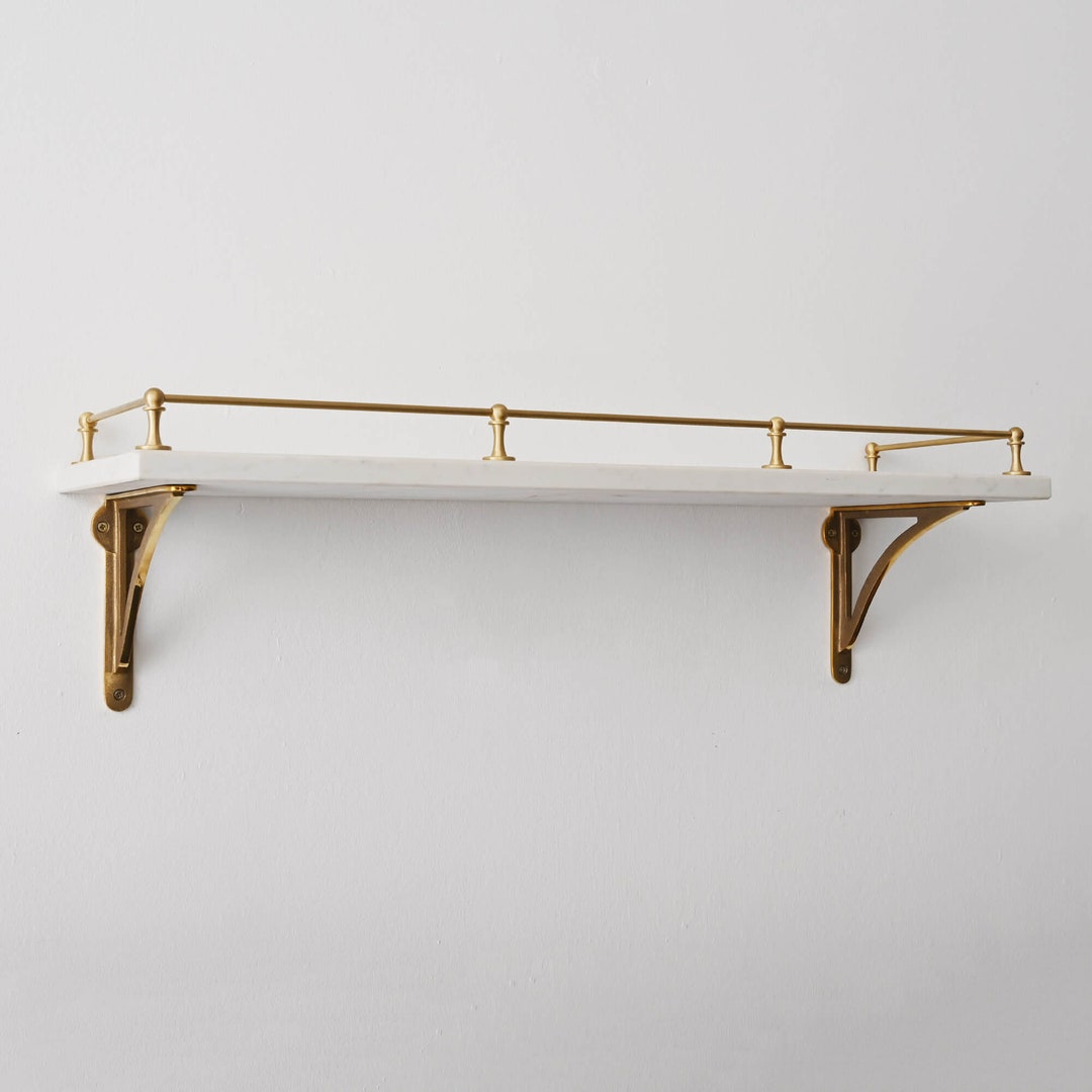 Brushed Satin Brass Gallery Rail | Kitchen Fiddle Tipping Shelf Rail ...