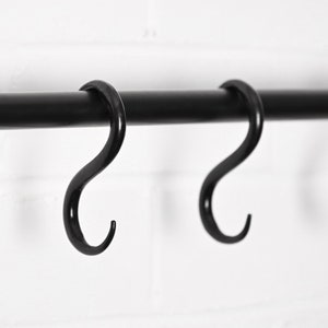 Black Iron Hook Rail Minimal Kitchen Utensil Pot Pan Hanging Rail ...