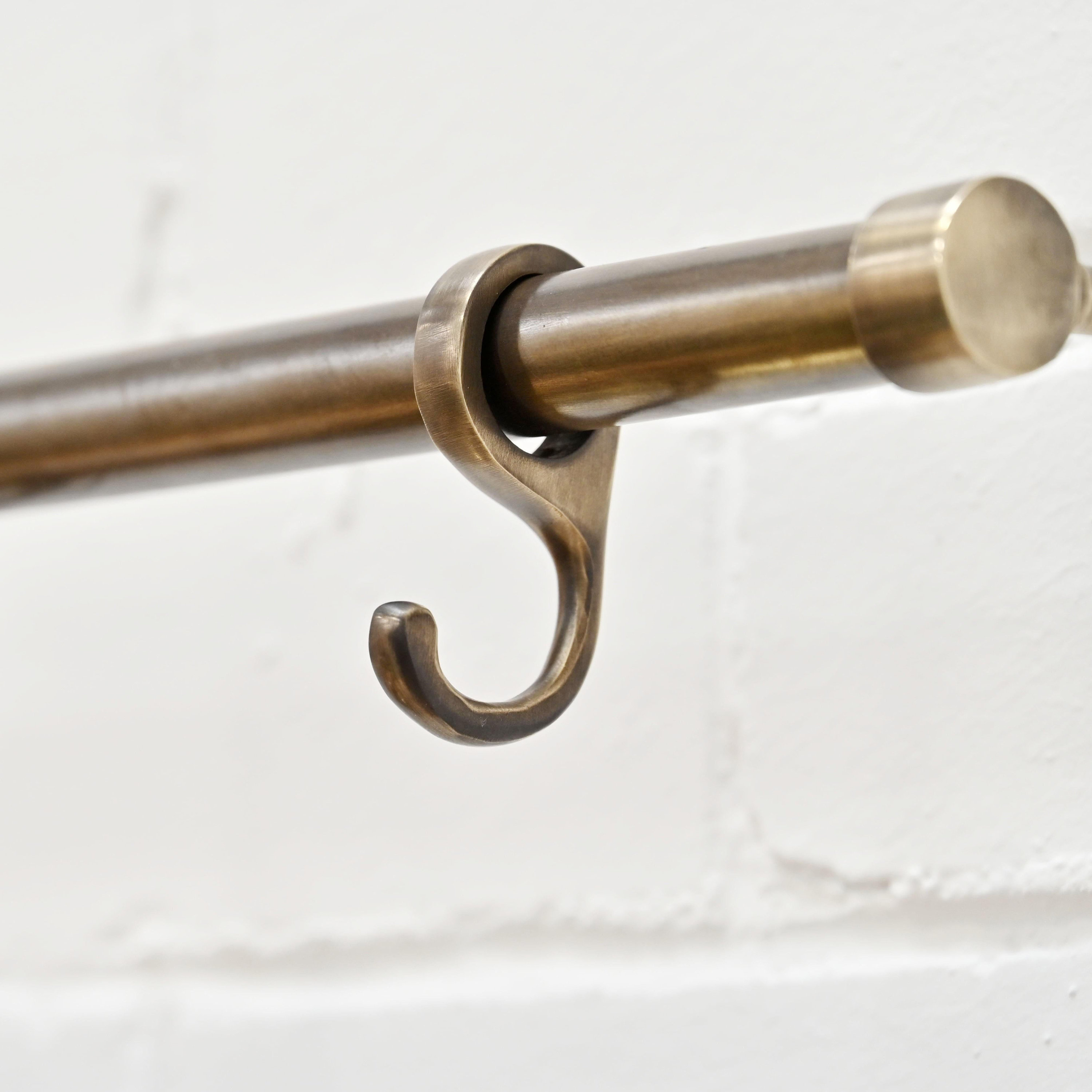 Aged Brass Hook Rail - Kitchen Utensil Pot Pan Hanging Rail Wardrobe ...