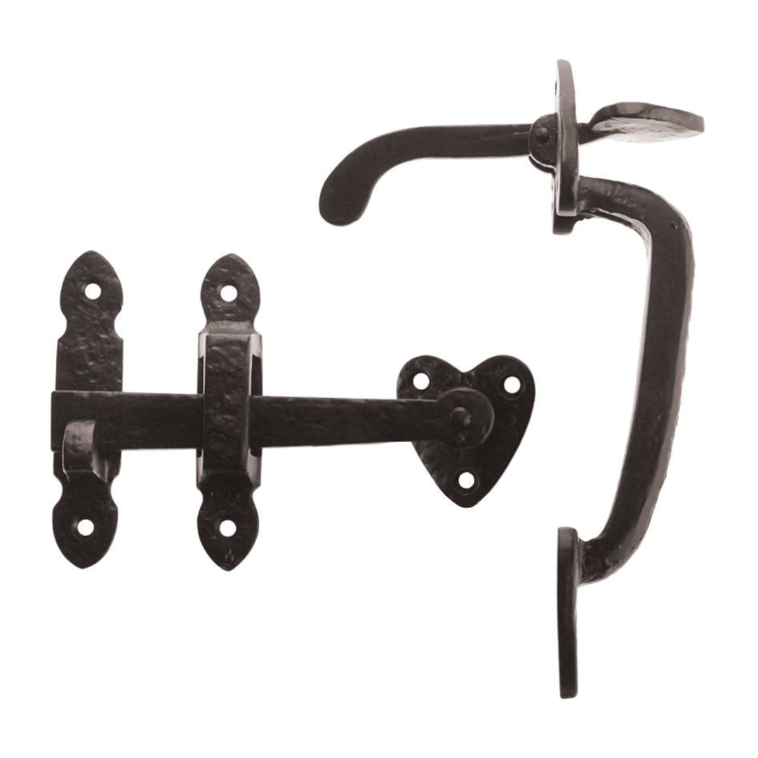 Antique Black Cast Iron Thumb Latch Set Door Gate Latch Suffolk Latch ...