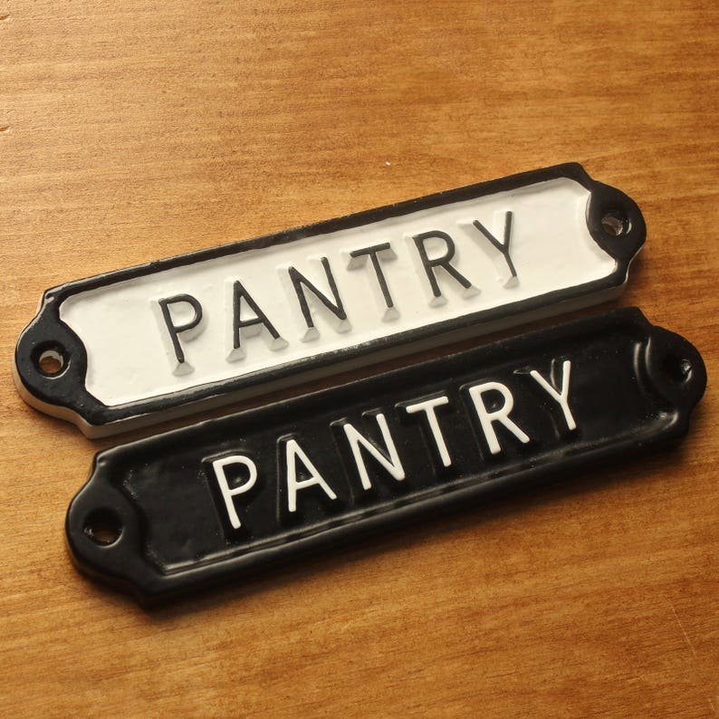 Antique Pantry Signs Shabby Chic White Railway Cast Iron Style - Etsy UK