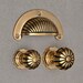 Reeded Cup Pull & Cabinet Knobs | Polished Brass - Etsy