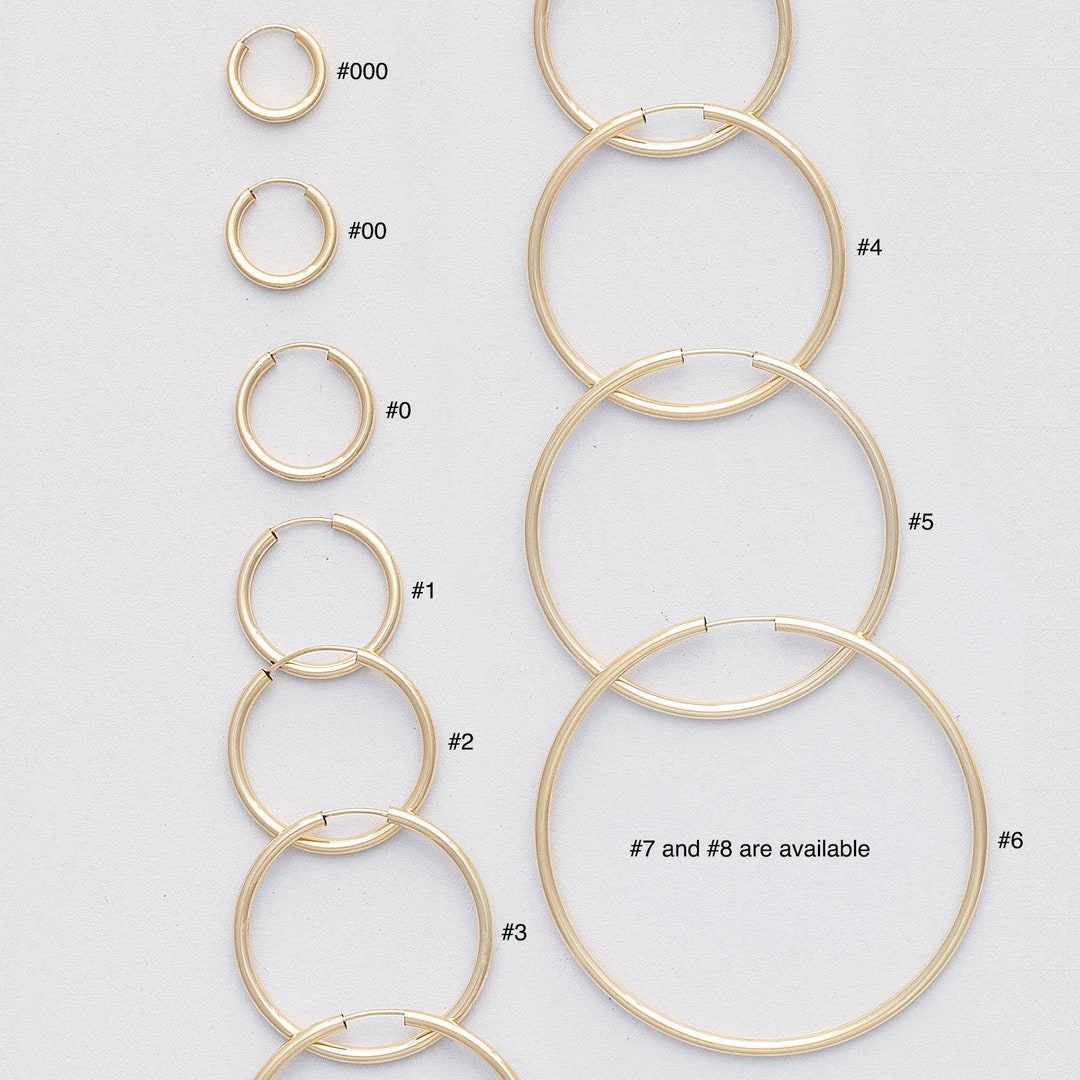 2 Mm PUSH BACK Closure-gold Filled Endless Hoop Earrings-plain-gold ...