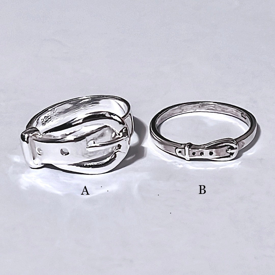 925 Solid Sterling BUCKLE Ring/silver BELT Ring/fun Wear Ring/band Ring ...