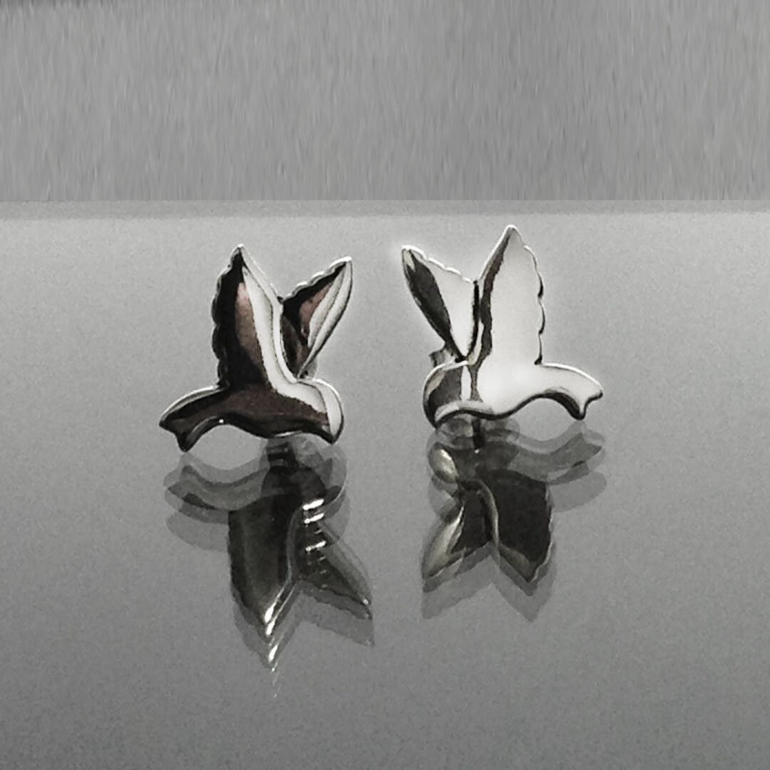 925 Solid Sterling Silver BIRD Earrings/small Bird/stud/lovely Bird ...