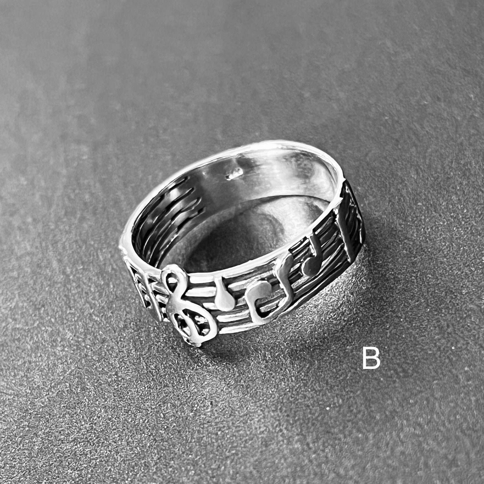 925 Sterling Silver MUSIC NOTE Band Ring/treble Clef Earrings/music ...