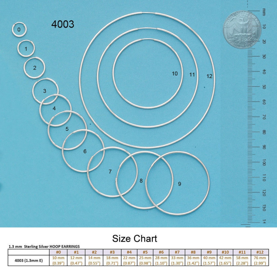 925 Solid Sterling Silver 1.3 Mm Earrings /endless Hoop Earrings - Etsy