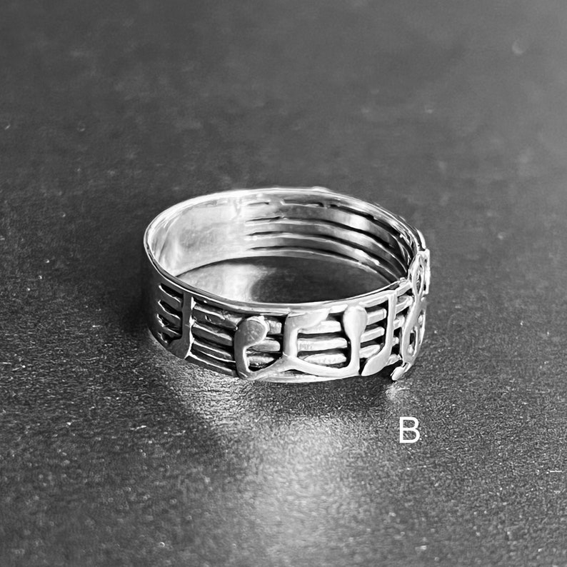 925 Sterling Silver MUSIC NOTE Band Ring/treble Clef Earrings/music ...