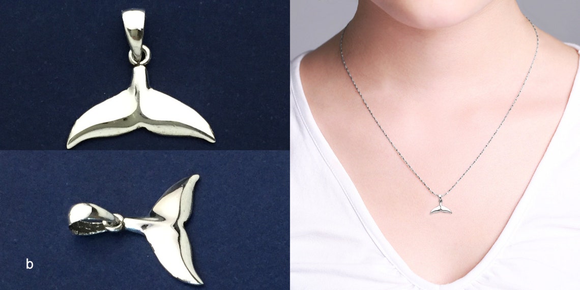 925 Solid Sterling Silver WHALE TAIL Pendant-whale's Tail Pendant ...