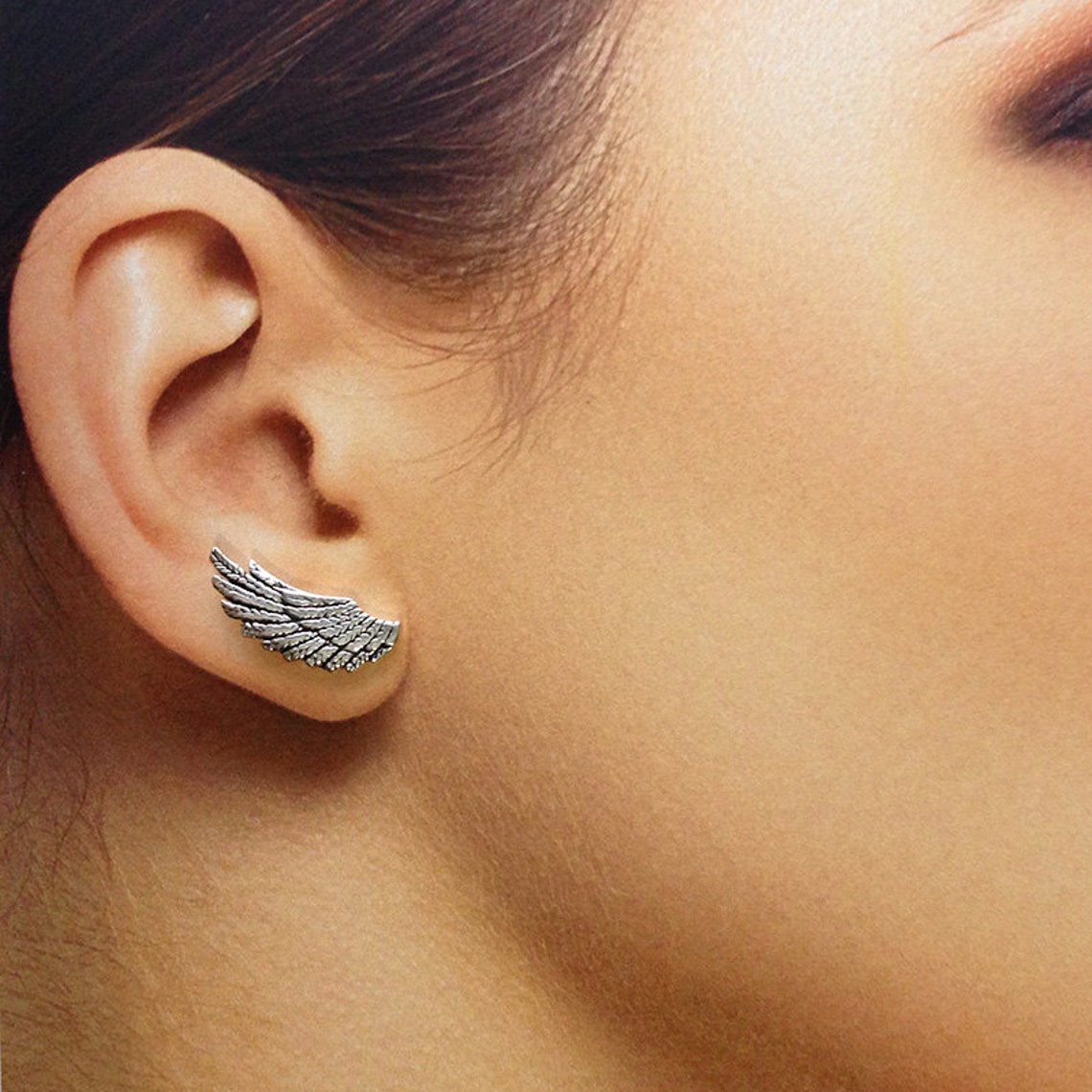 925 Solid Sterling Silver WINGS Earrings/angel Wing | Etsy