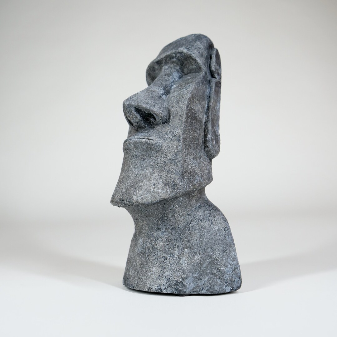 Easter Island Moai Head Gray - Etsy